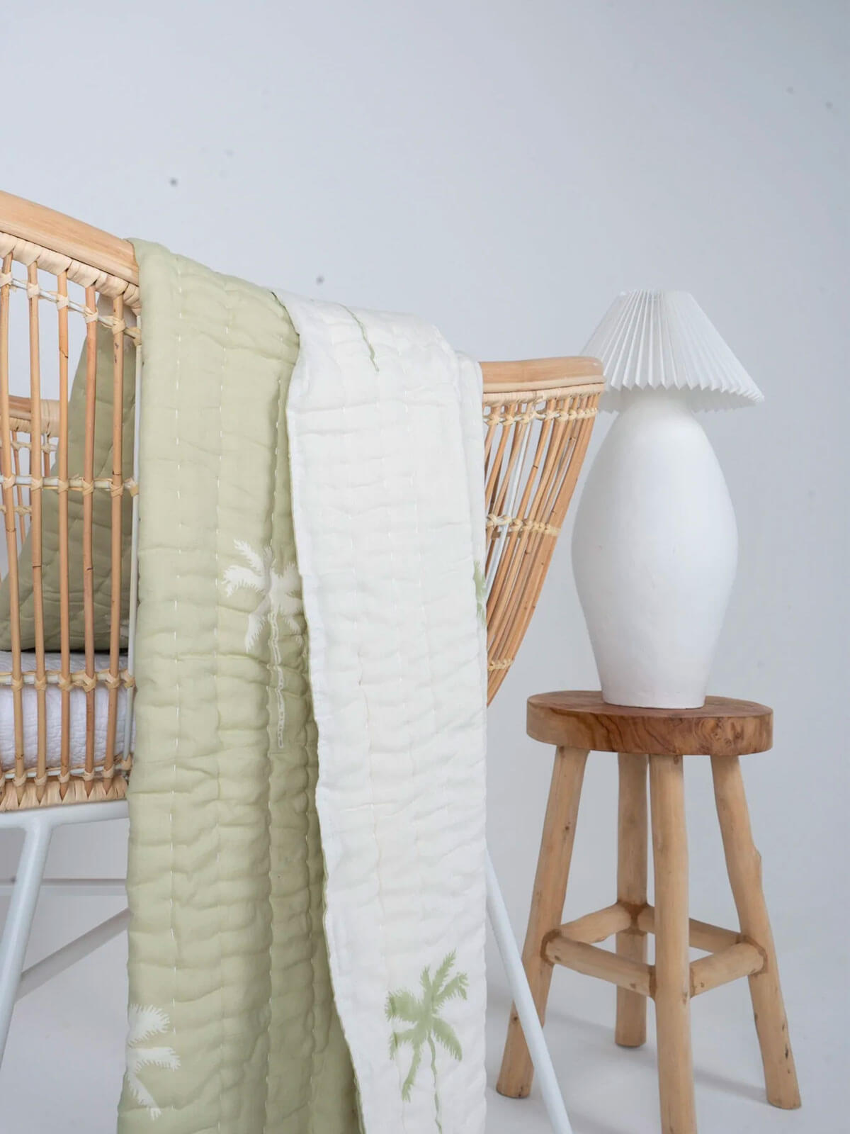 Seaka Boo Cotton Filled Cot Quilt - Sage Palm | The Scouted co. – The ...